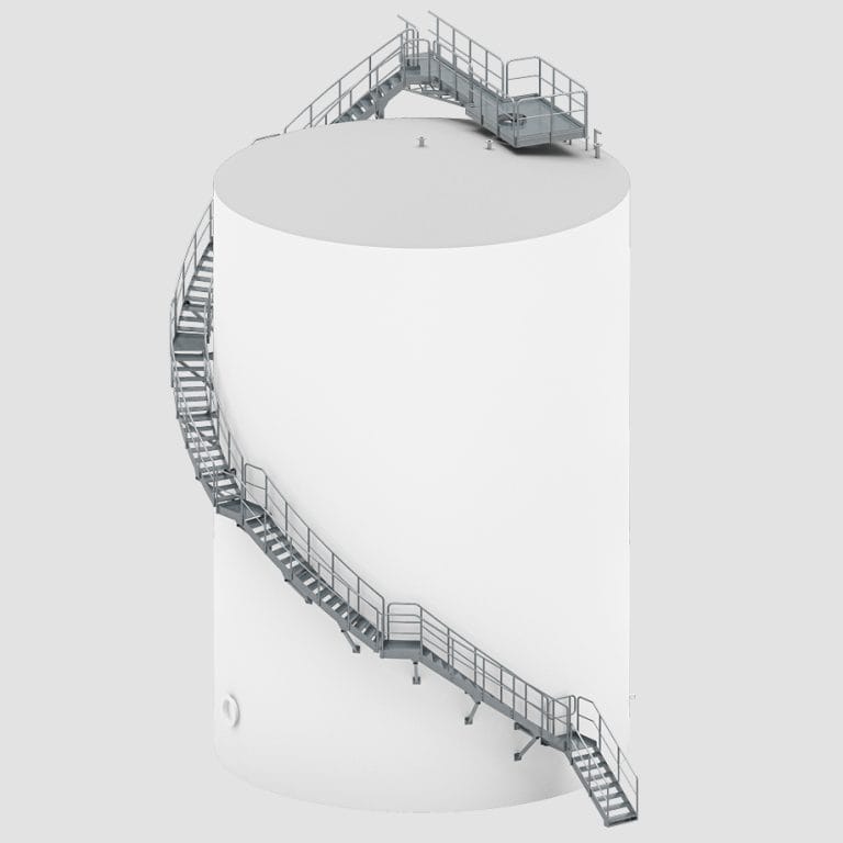 Helicoidal stairs for tanks - TLC EU Steel Equipment | Design & Production