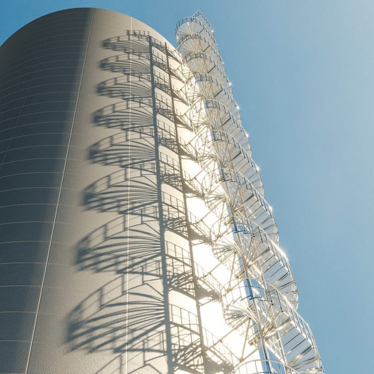 Spiral stairs for tanks - TLC EU Steel Equipment | Design & Production