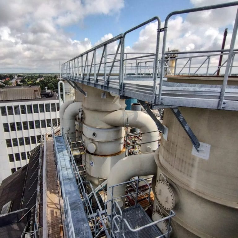 Spiral, helicoidal stairs and platforms for chimneys - TLC EU Steel Equipment | Design & Production